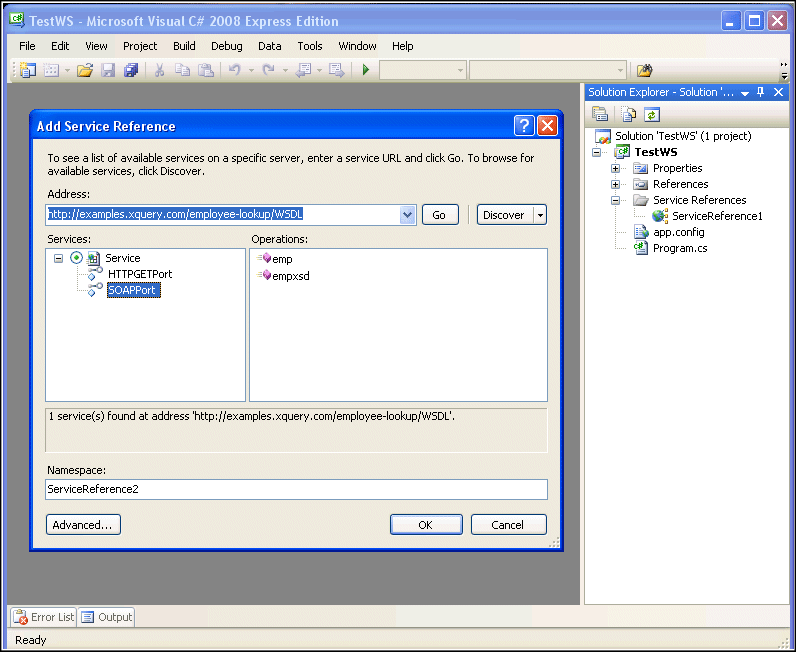Using WSDL Service References